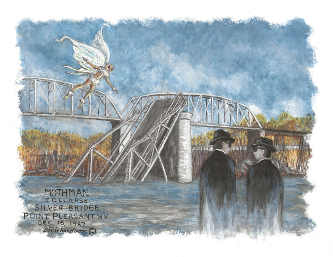 Mothman Drawings 1967 The Mothman Zip Pouch By Daniel Eskridge